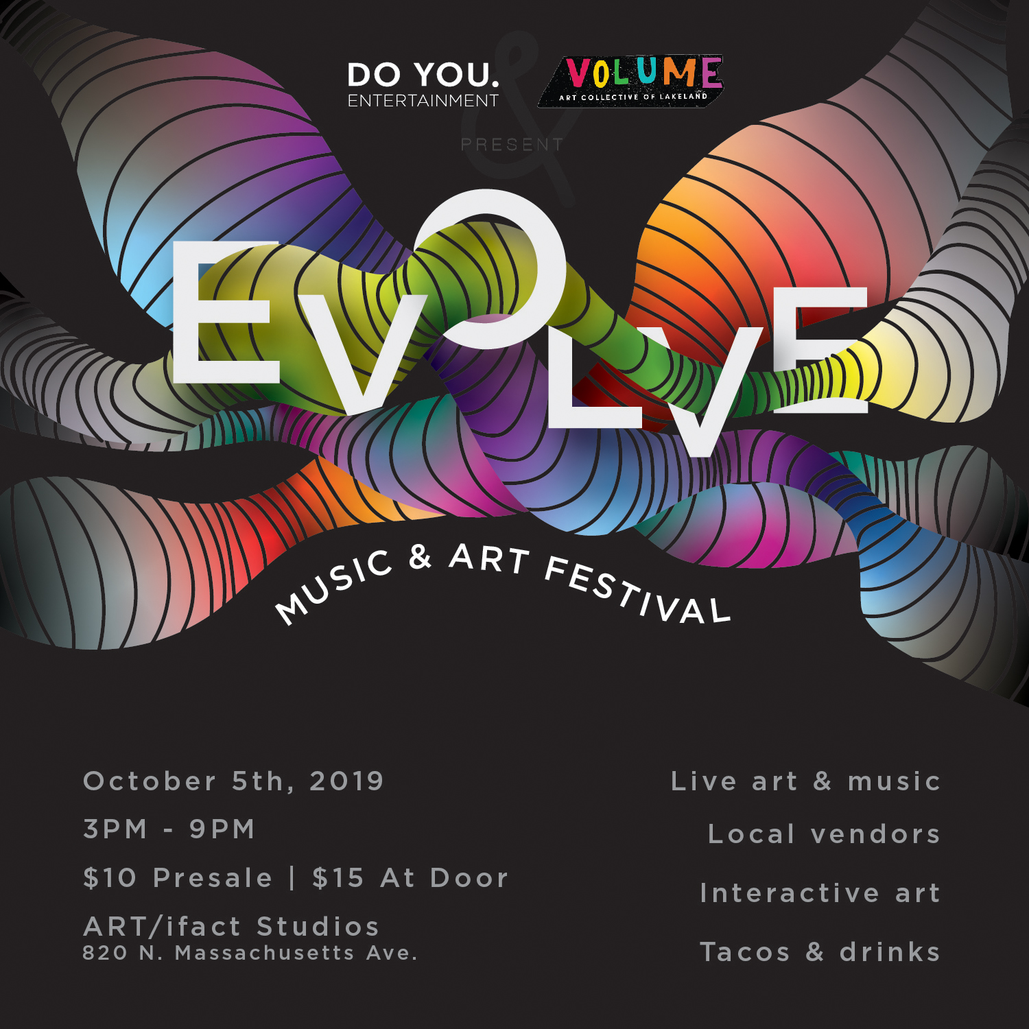 Evolve Music & Art Festival Promotional Design by Kayla Schindler
